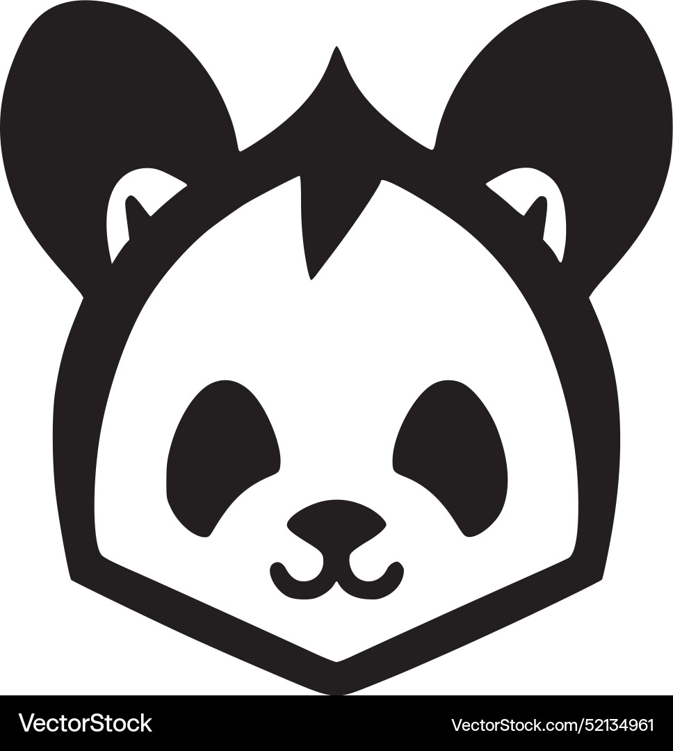 Panda - black and white Royalty Free Vector Image