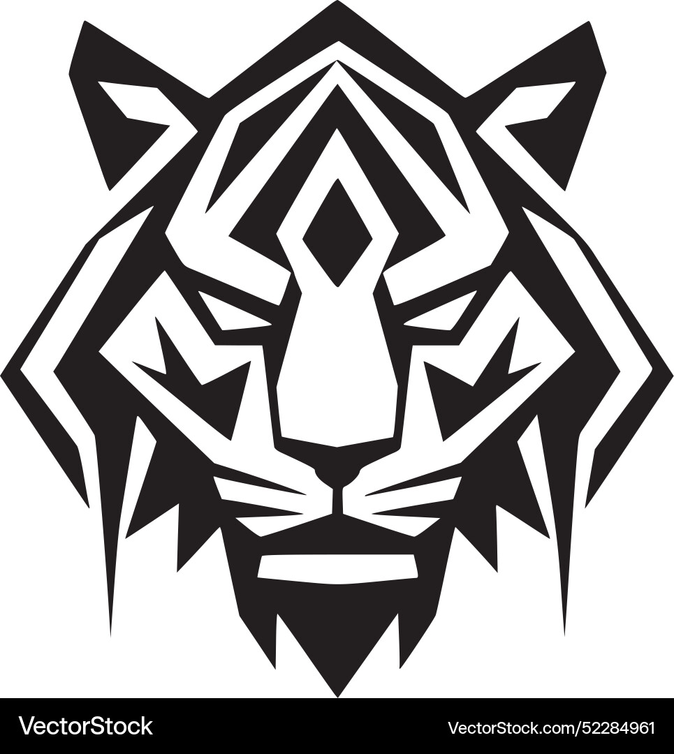 Tiger - minimalist and flat logo Royalty Free Vector Image