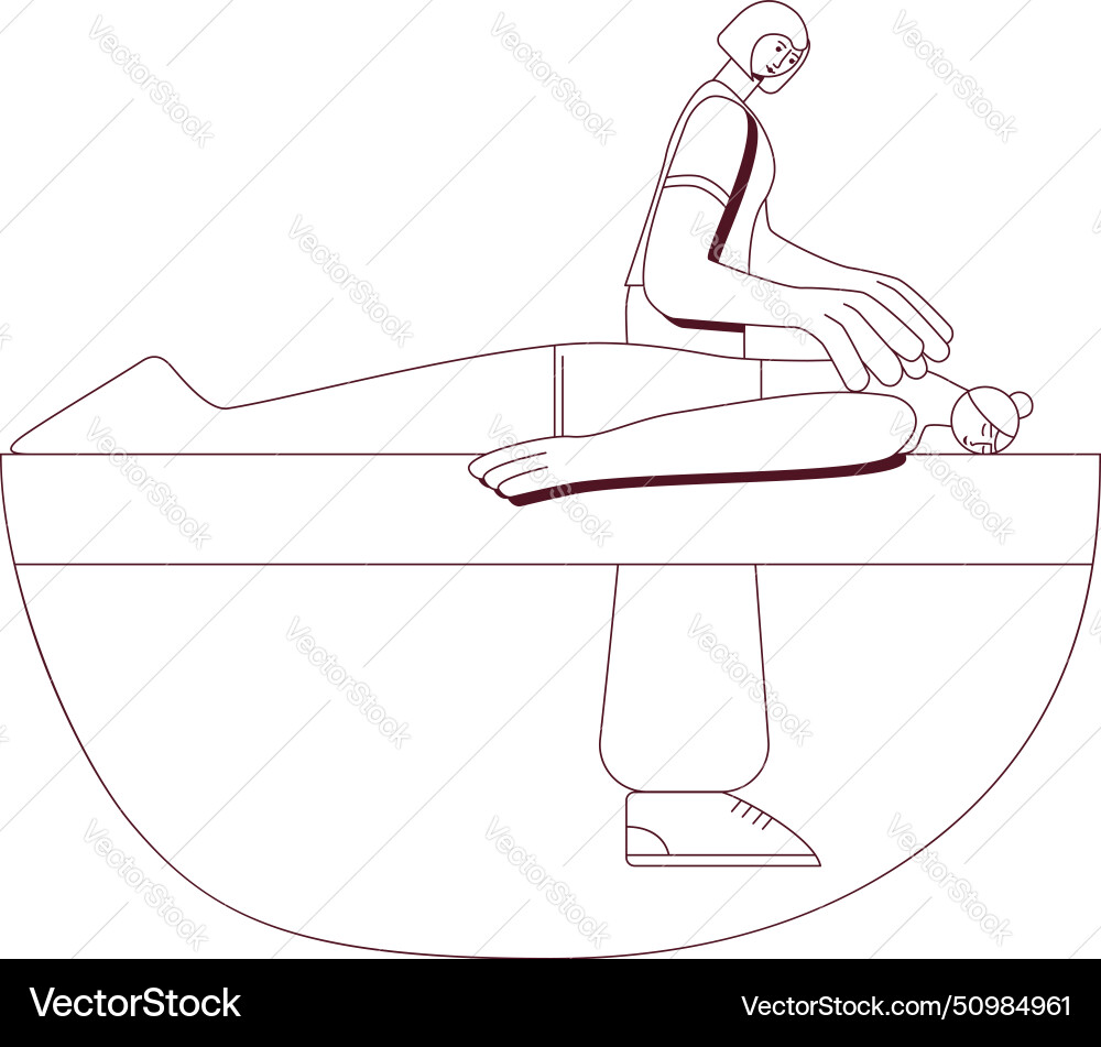 Trigger point massage therapy contour drawing Vector Image