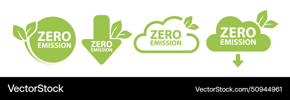 Zero emission carbon neutral greenhouse gas Vector Image