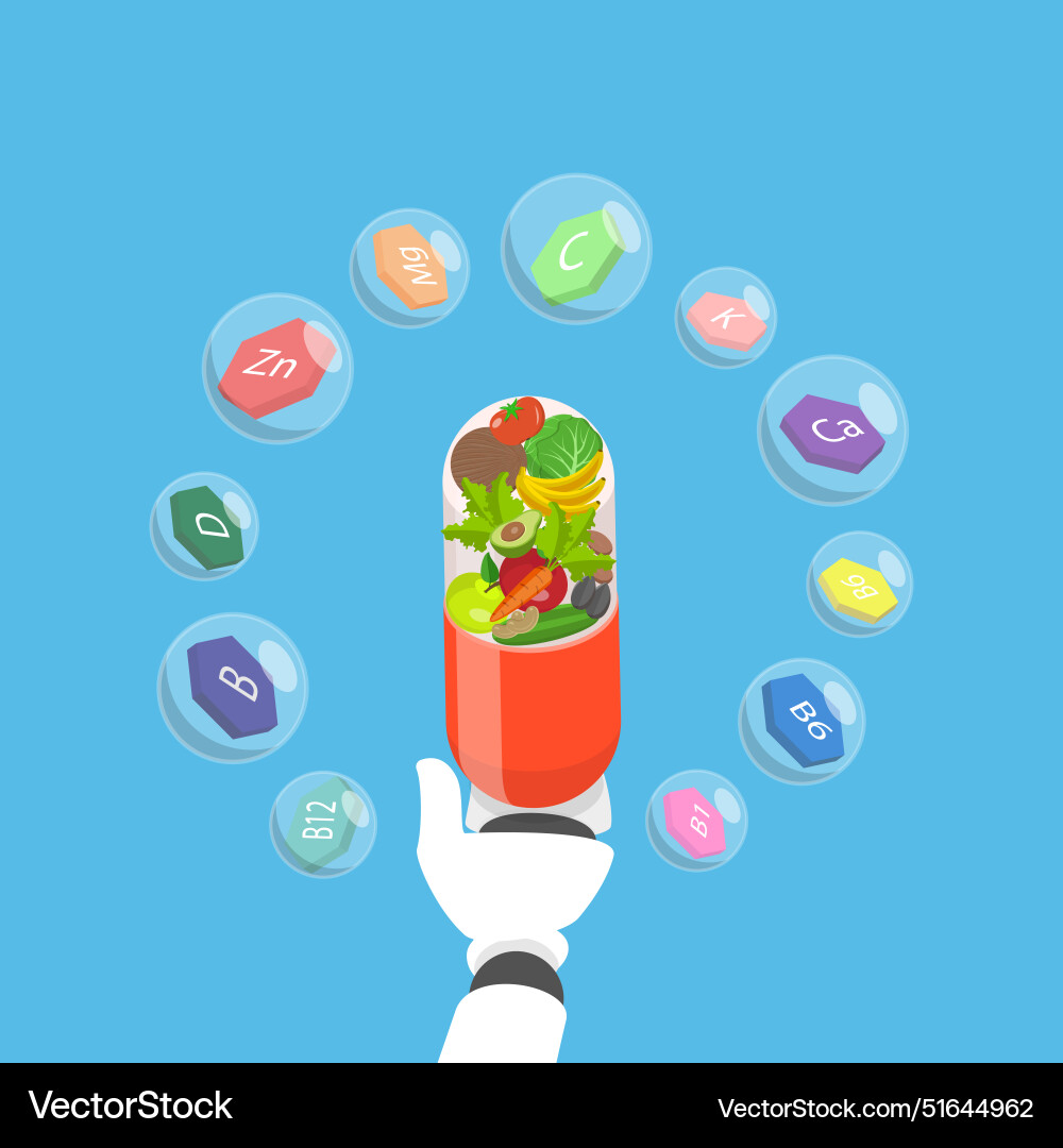 3d isometric flat of medical Royalty Free Vector Image