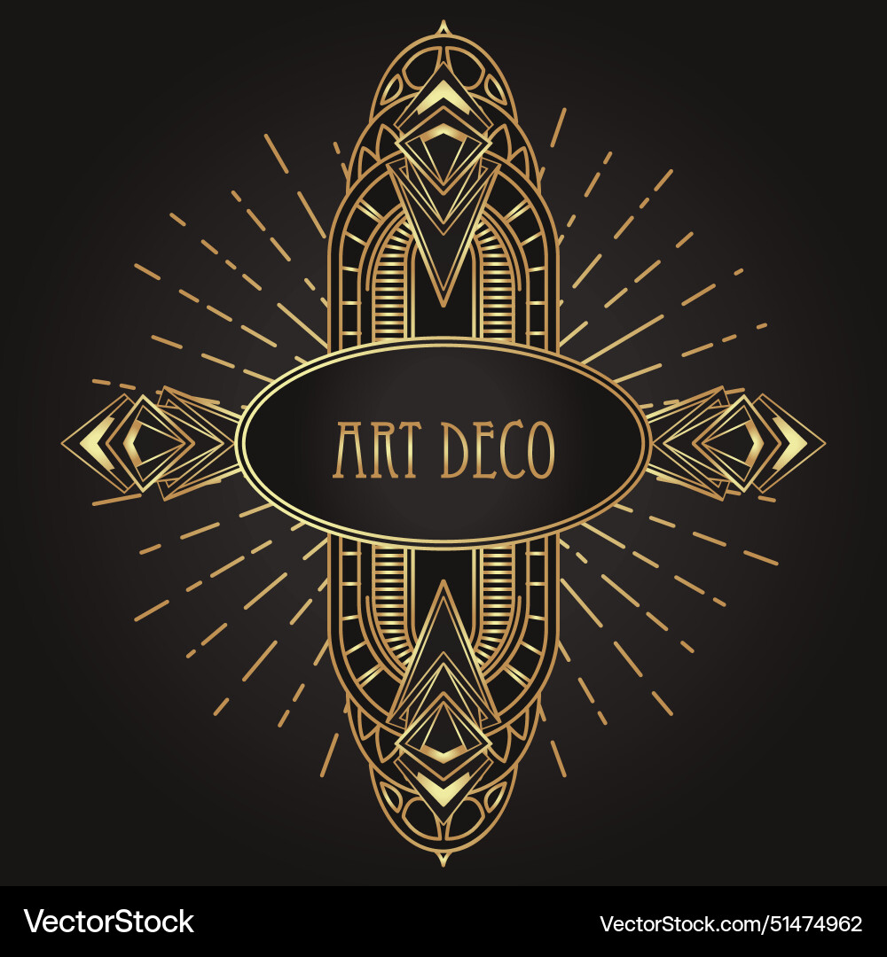 Art deco vintage gold and silver design element Vector Image