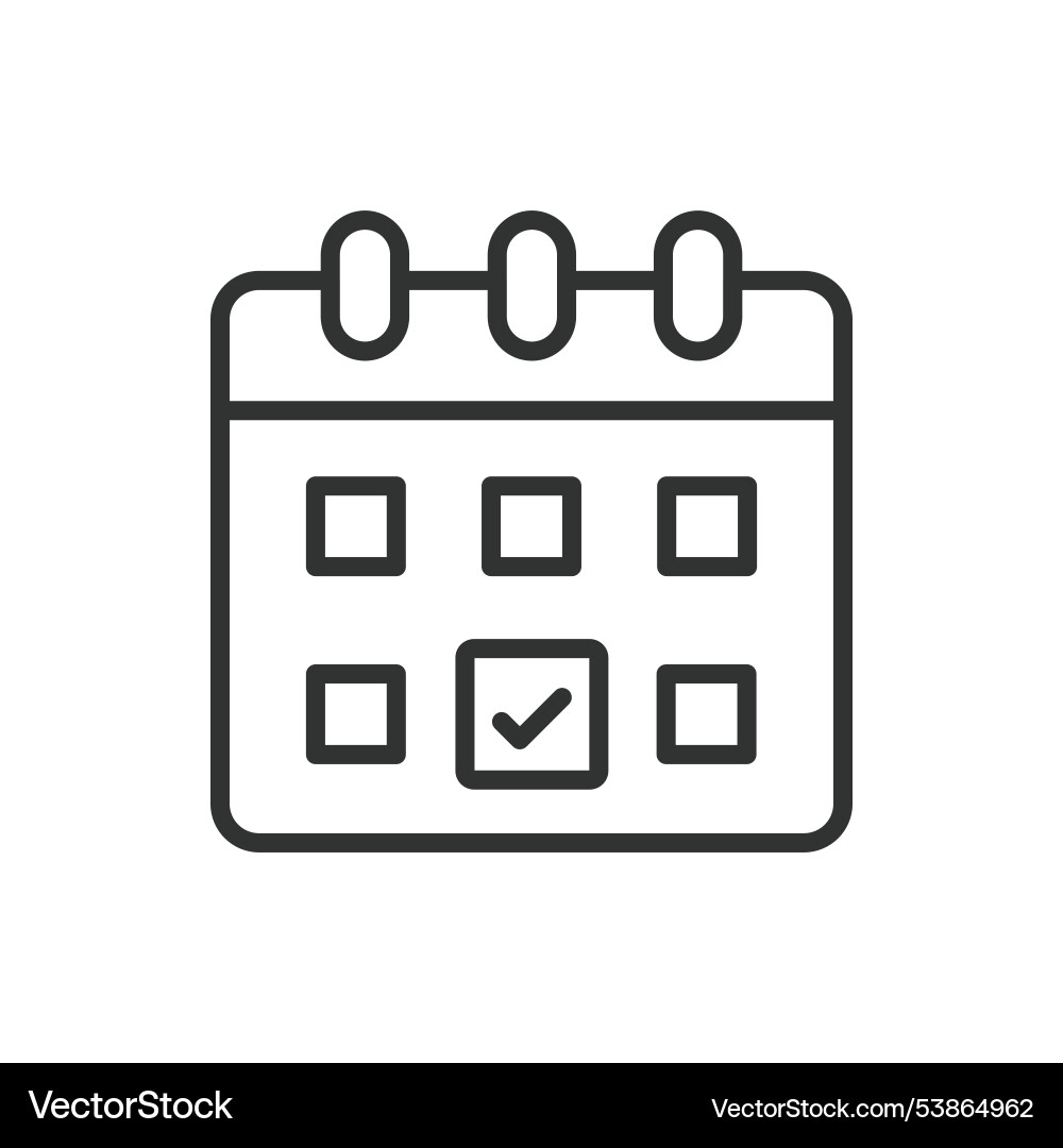 Calendar check day in line design Royalty Free Vector Image