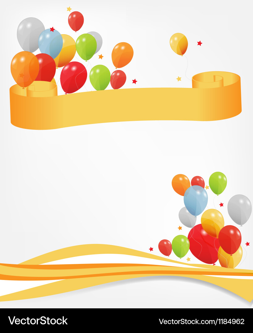 Colored balloons header and footer Royalty Free Vector Image