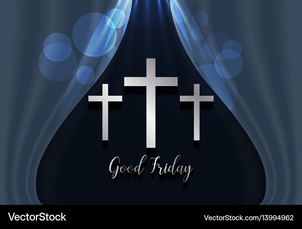 Gute Freitag Hintergrund mit Silber Kreuz Vektorbild