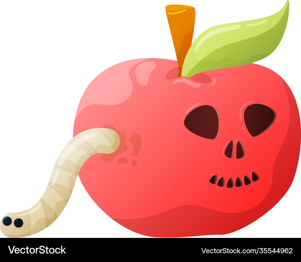 Halloween apple Royalty Free Vector Image - VectorStock