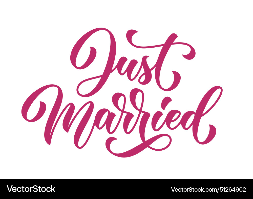 Just married text Royalty Free Vector Image - VectorStock