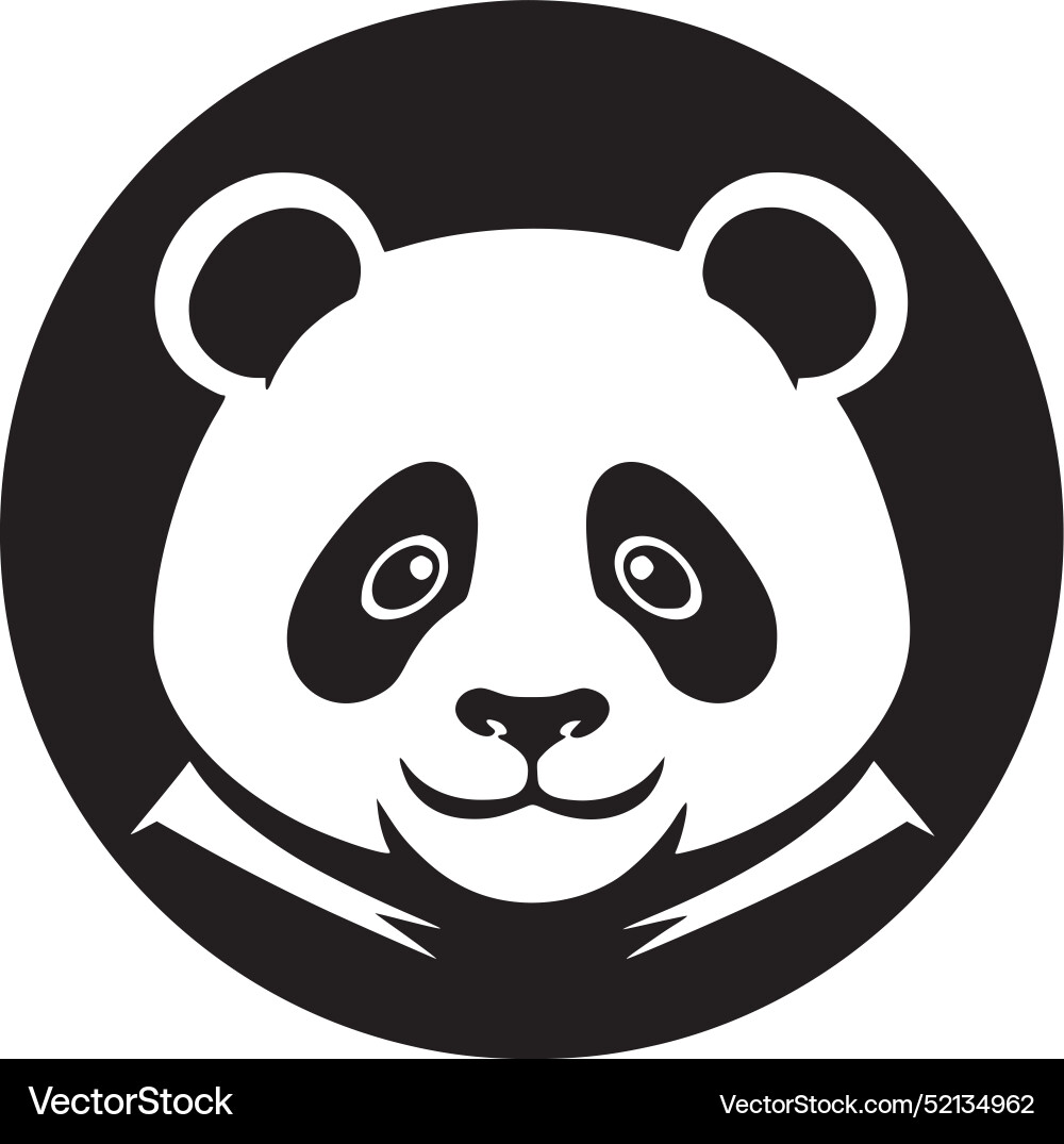 Panda - black and white isolated icon Royalty Free Vector