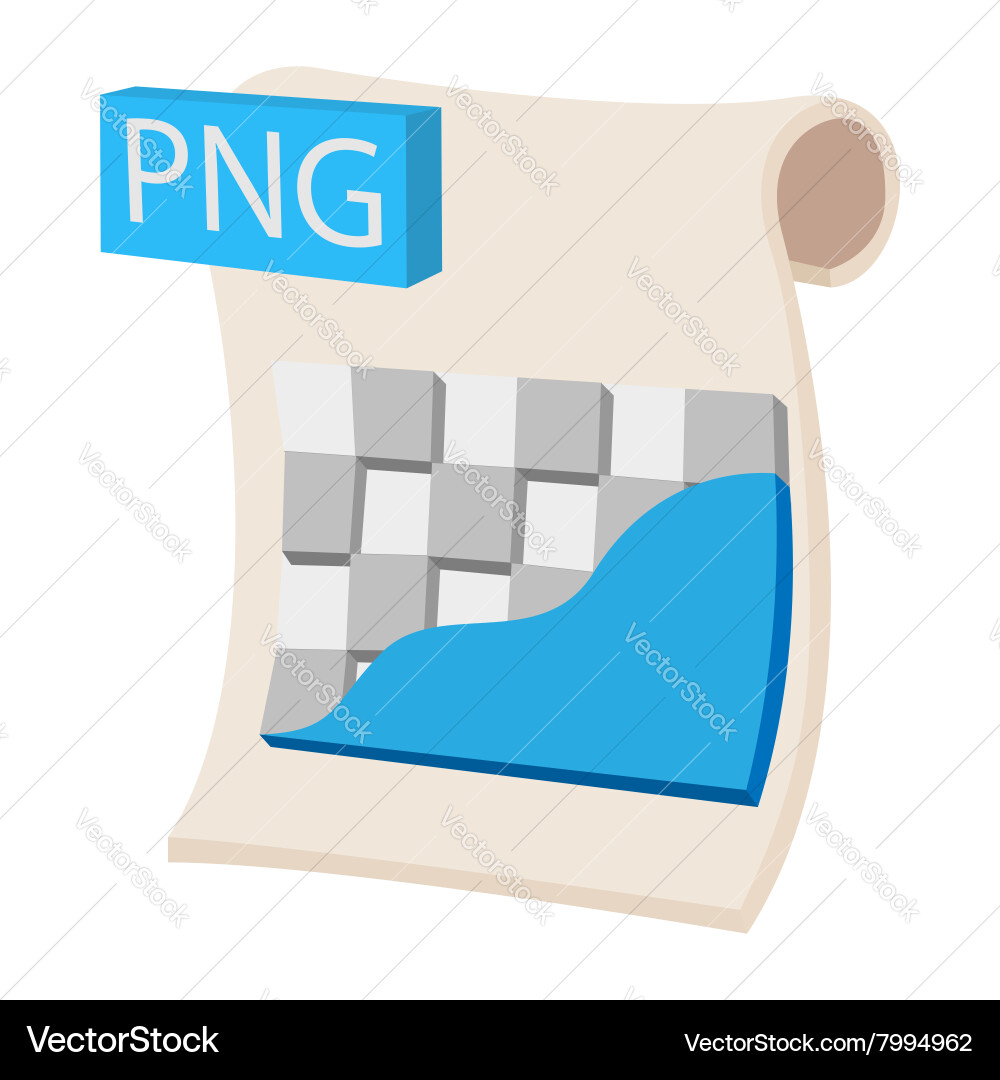 Png image file extension icon cartoon style Vector Image