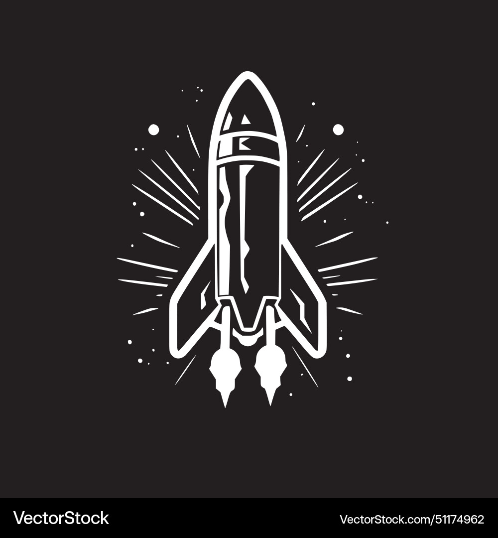 Rocket - minimalist and flat logo Royalty Free Vector Image