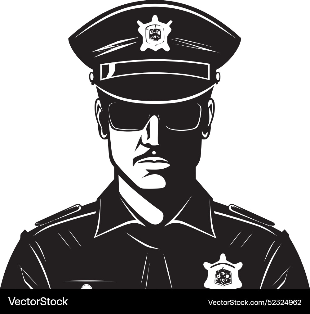 Stealth and honor dynamic black cop Royalty Free Vector