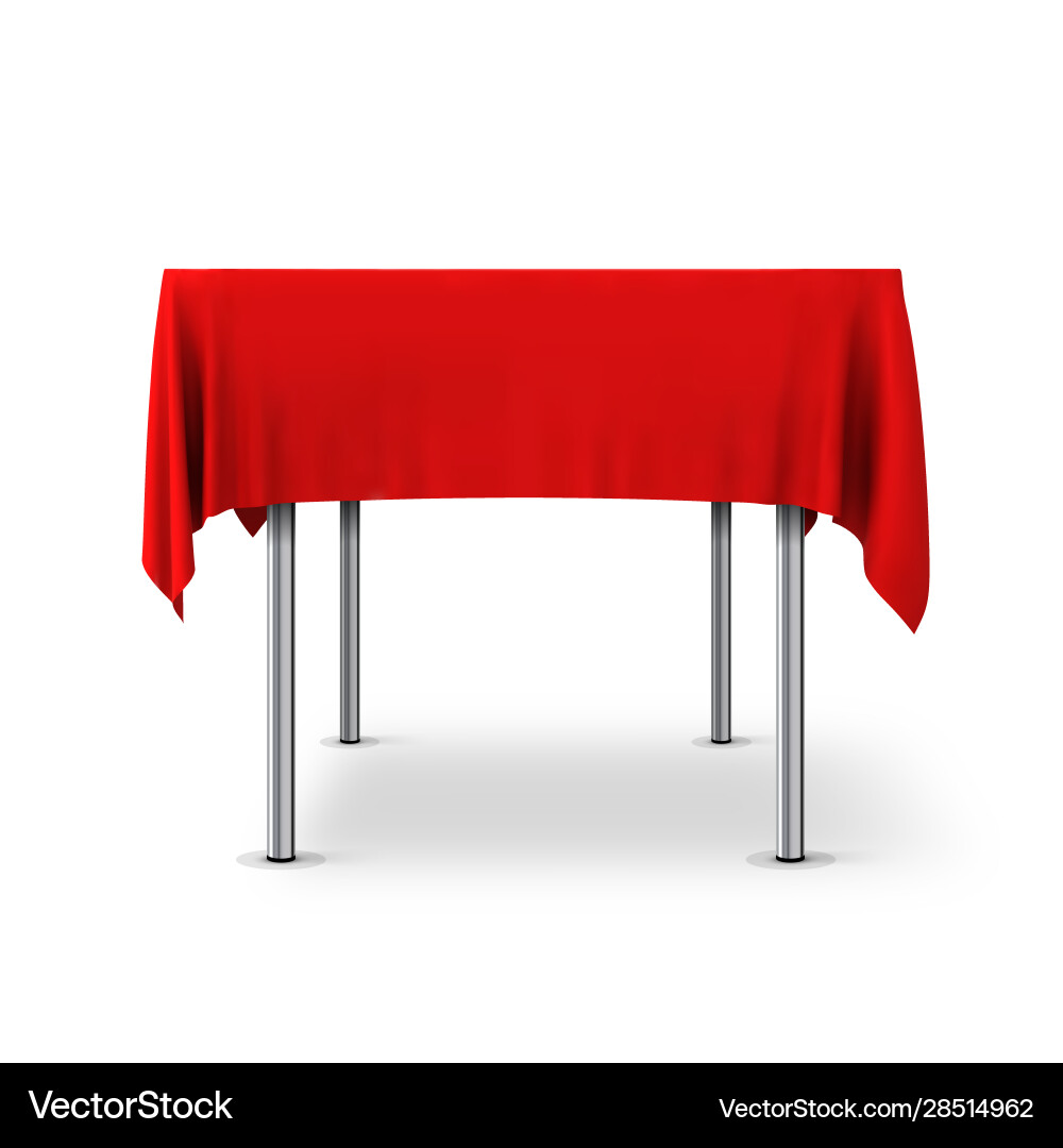 Table covered with tablecloth Royalty Free Vector Image