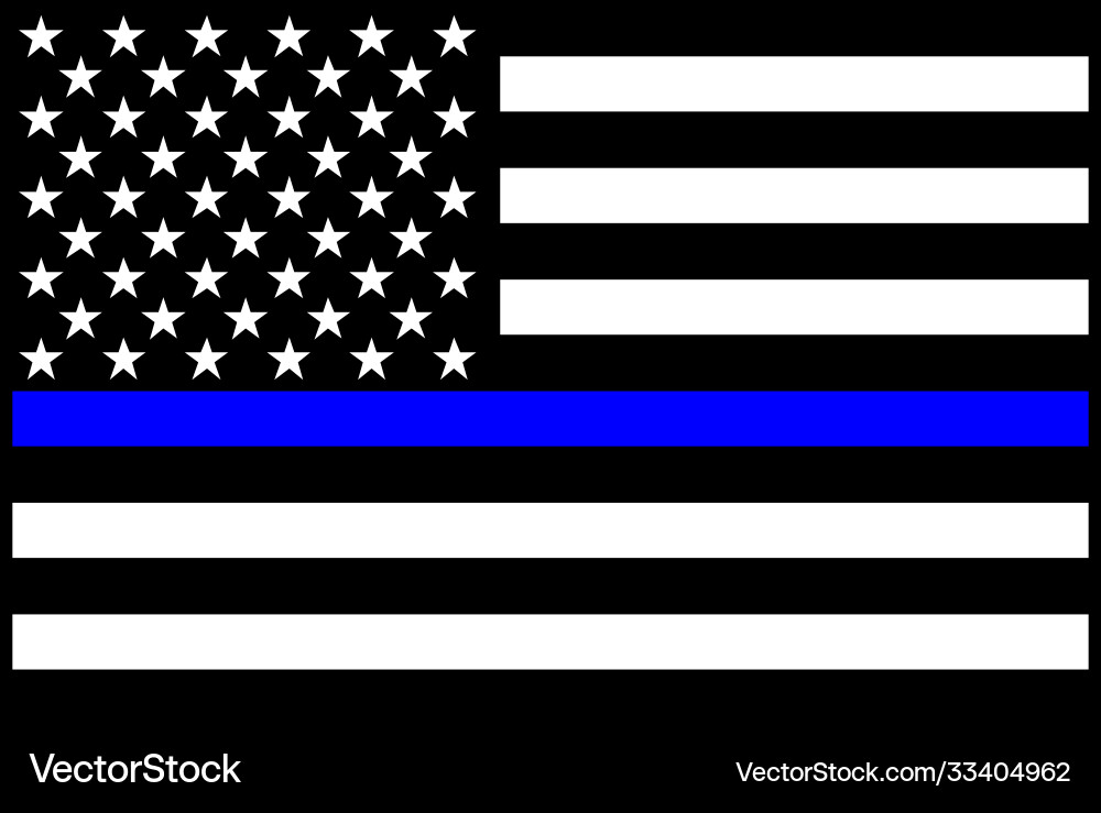 Usa police blue line flag Royalty Free Vector Image
