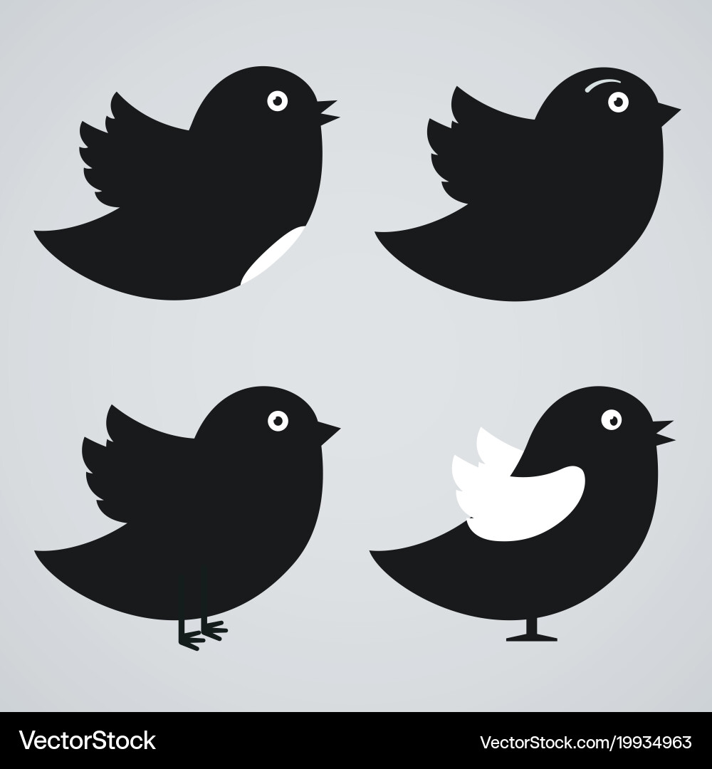 Bird Icon Set Royalty Free Vector Image - VectorStock