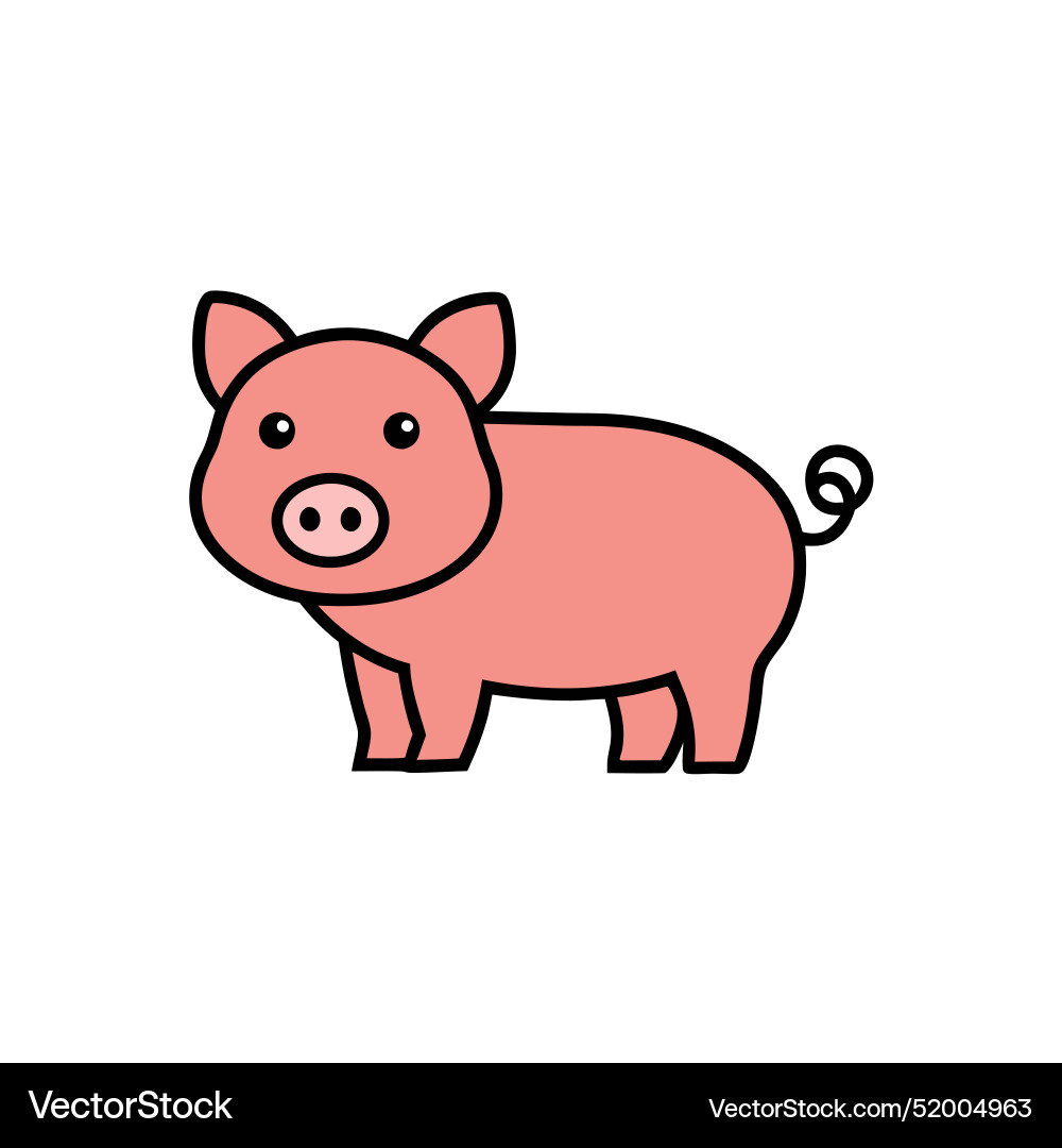 Domestic pig looks icon Royalty Free Vector Image