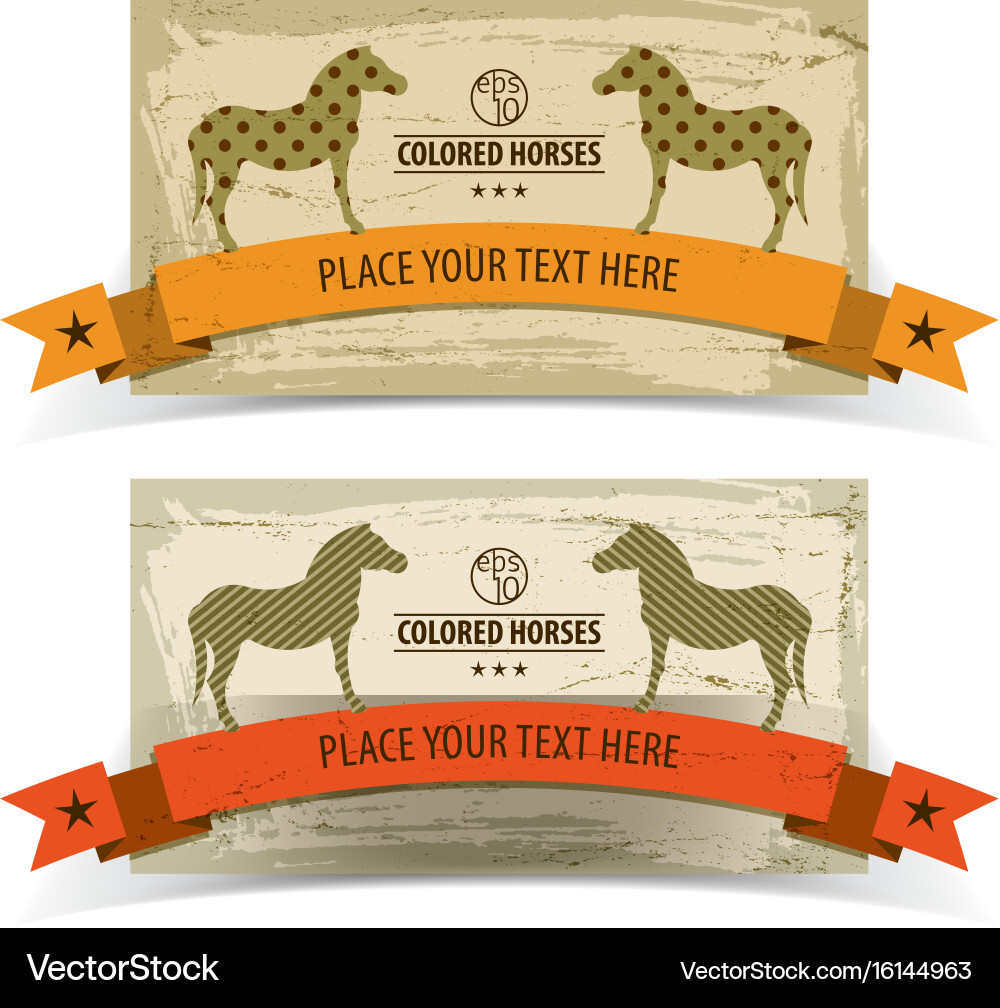 Horses banners set Royalty Free Vector Image - VectorStock
