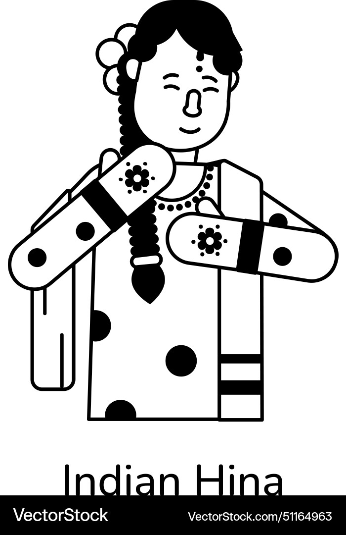 Indian hina Royalty Free Vector Image - VectorStock