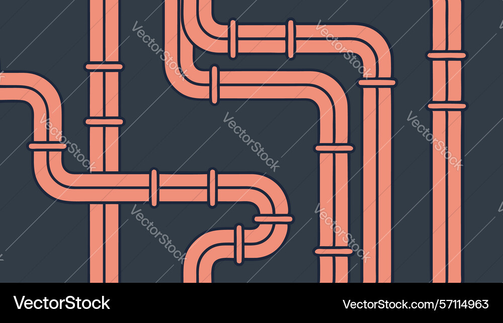 Industrial pipes and valves network plumbing Vector Image