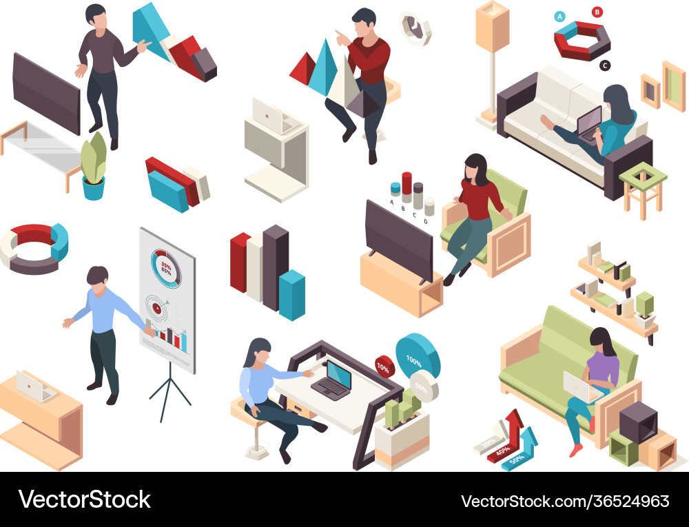 Online work live video streaming with remote Vector Image