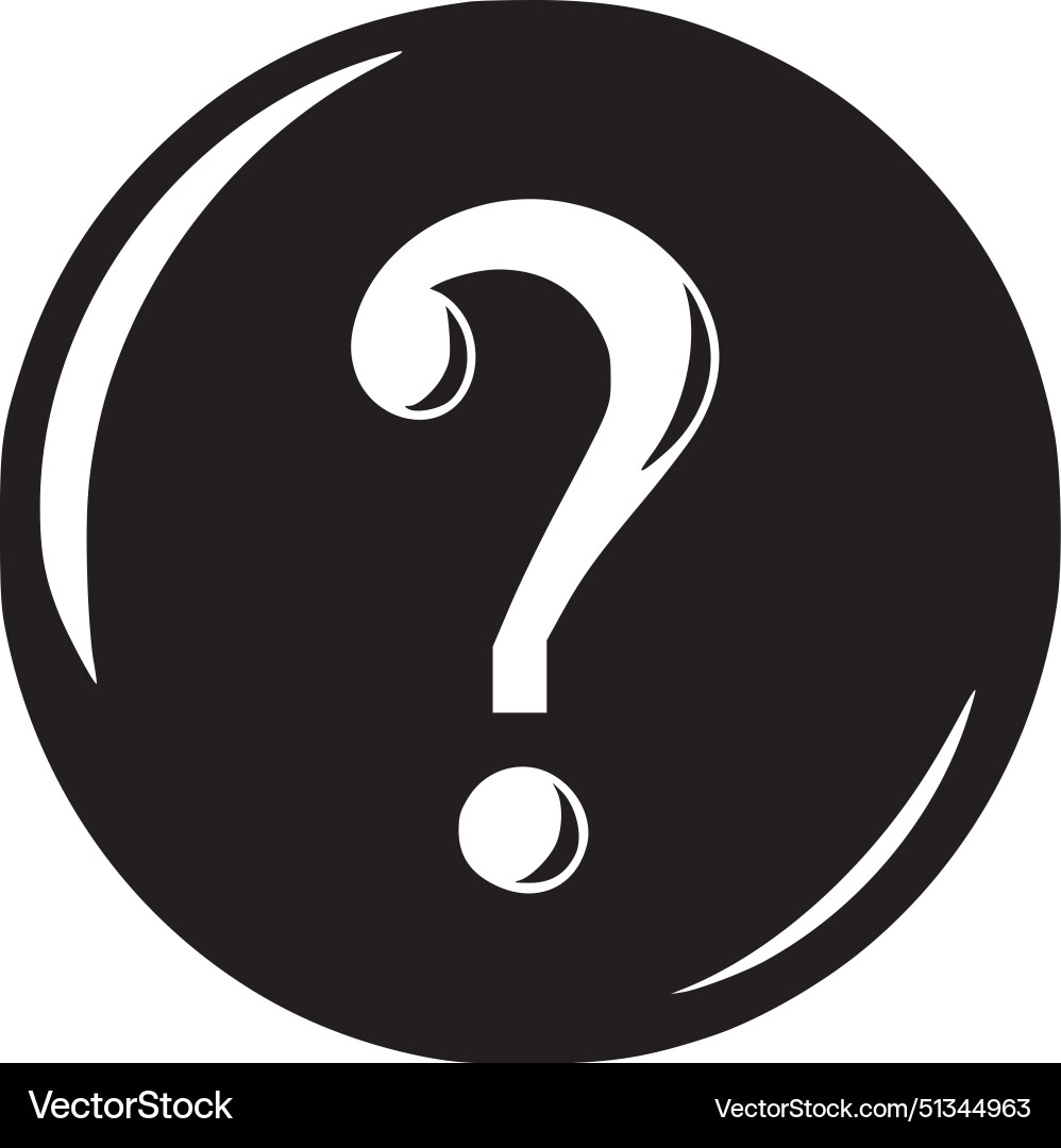 Question - minimalist and simple silhouette Vector Image