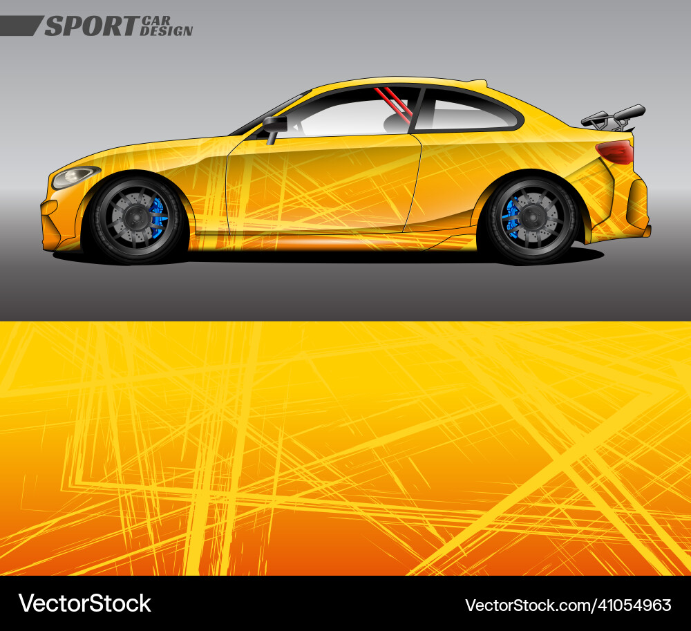 Racing car wrap design with special texture style Vector Image