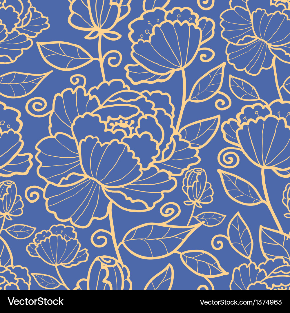 Royal flowers and leaves seamless pattern Vector Image