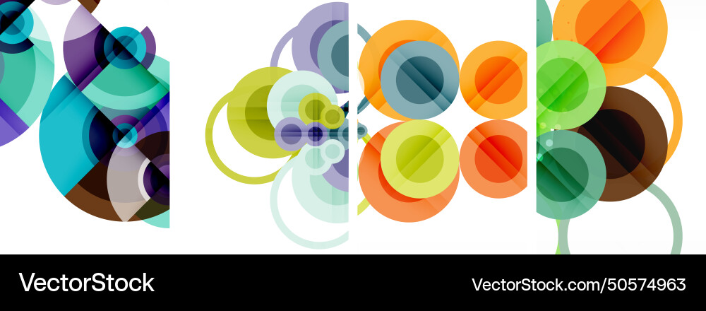 Set of circles geometric abstract posters Vector Image