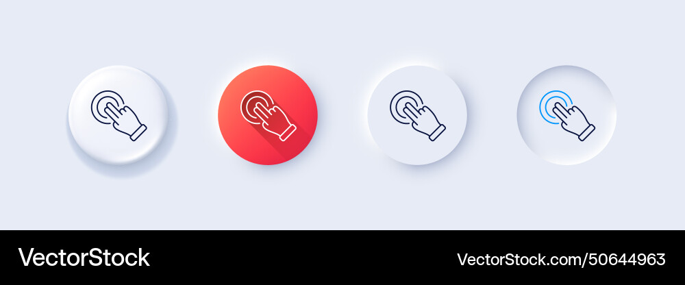 Touchscreen gesture line icon click hand sign Vector Image Touchscreen gesture line icon click hand sign Vector Image