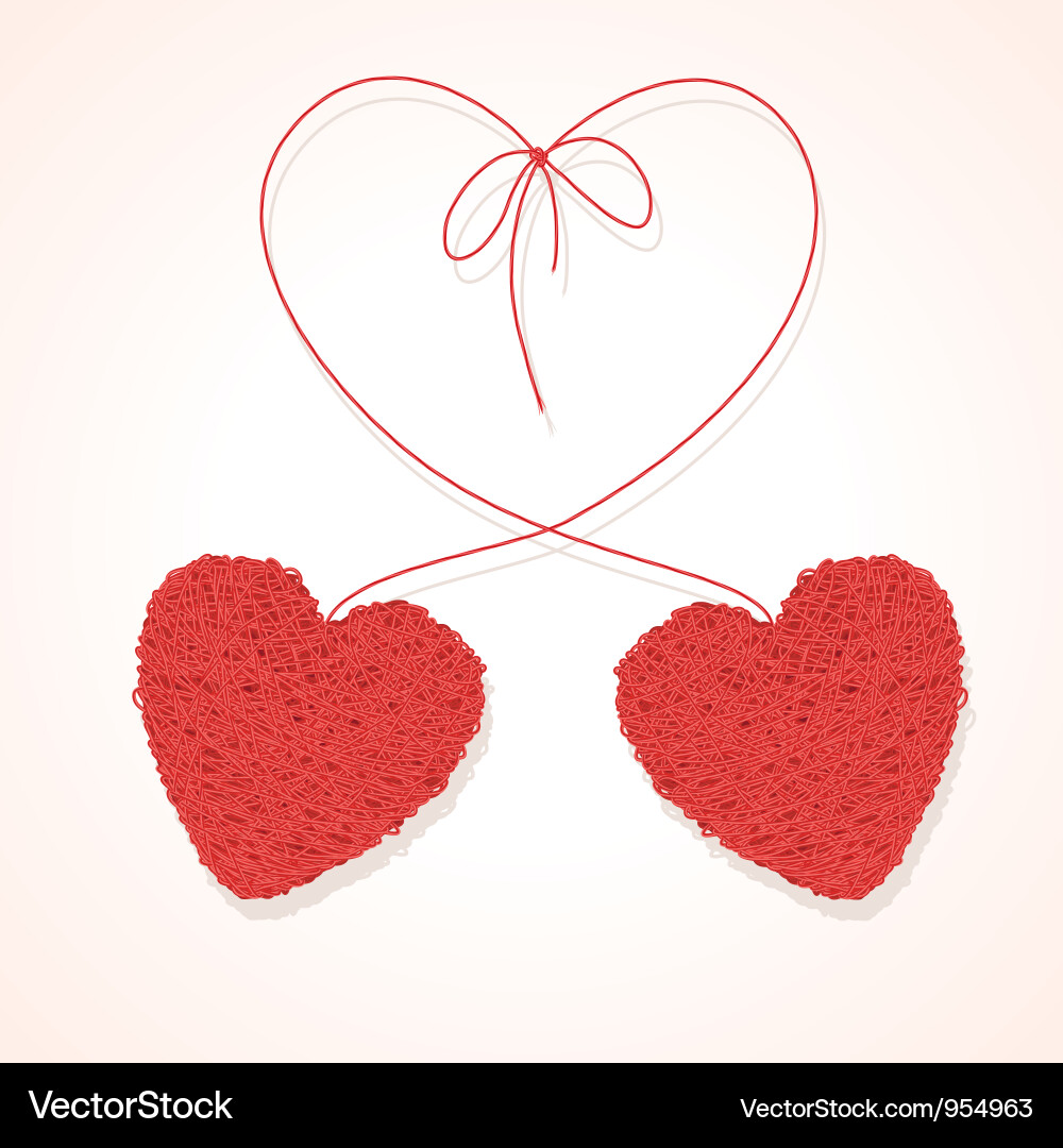 Two hearts Royalty Free Vector Image - VectorStock