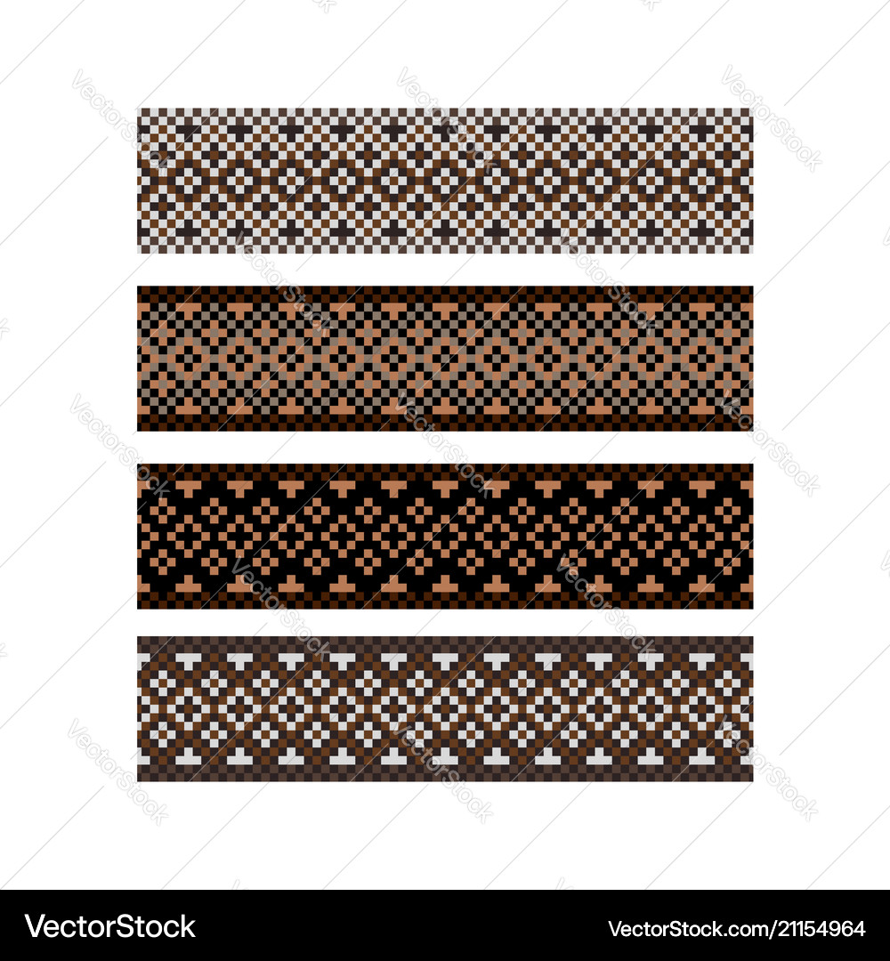 Beaded border design pattern brown color stripes Vector Image