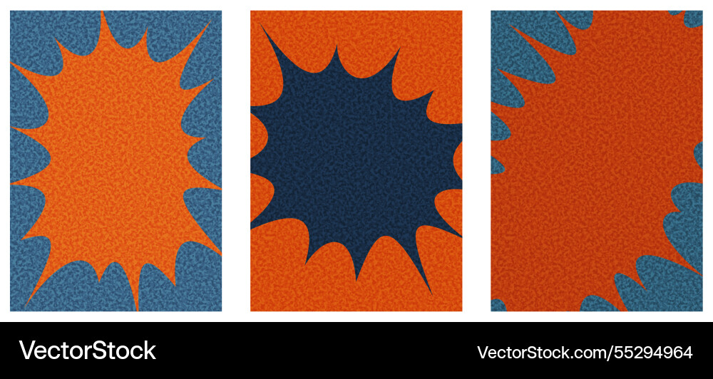 Bold orange and blue starburst patterns Royalty Free Vector