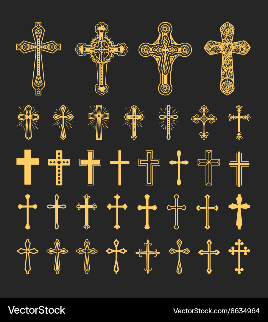 Cross icons set Royalty Free Vector Image - VectorStock