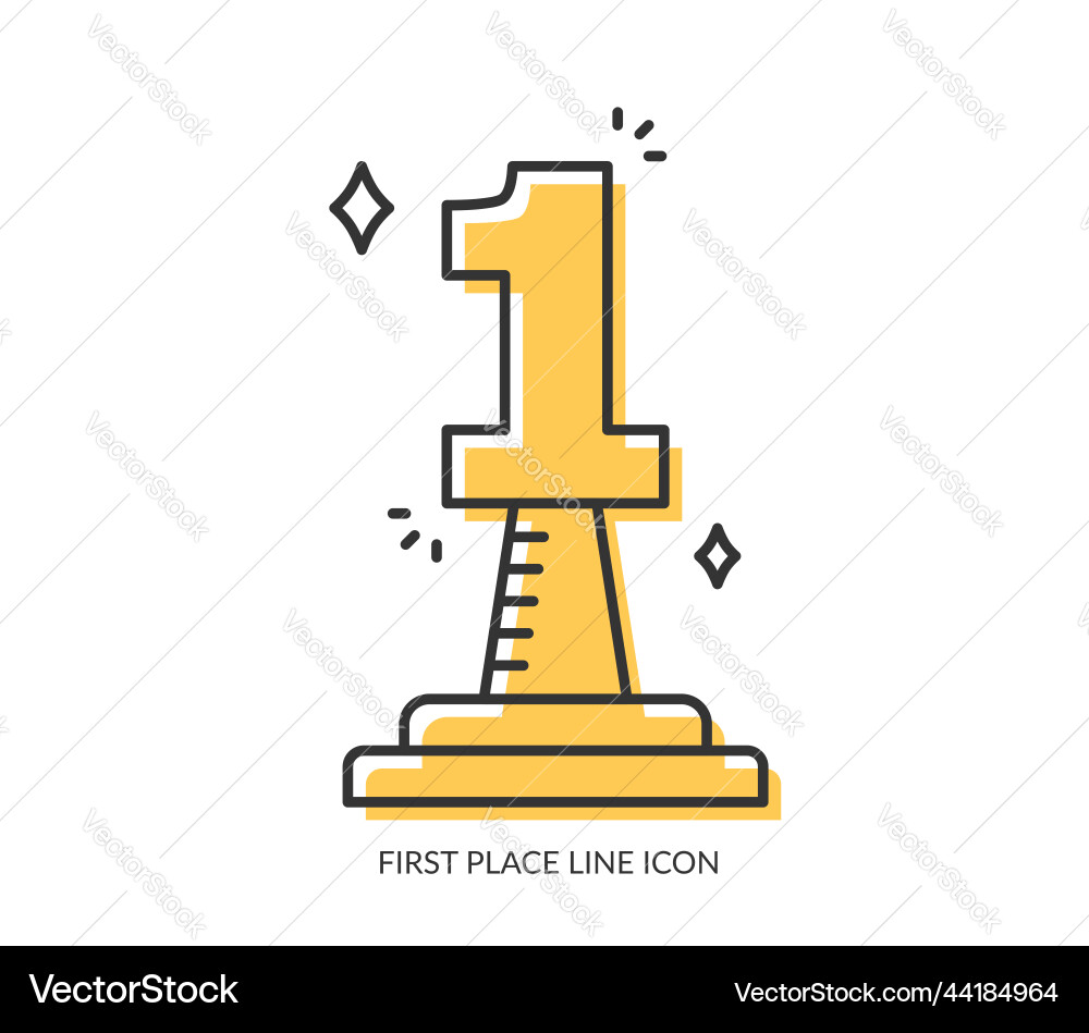 First place line icon Royalty Free Vector Image