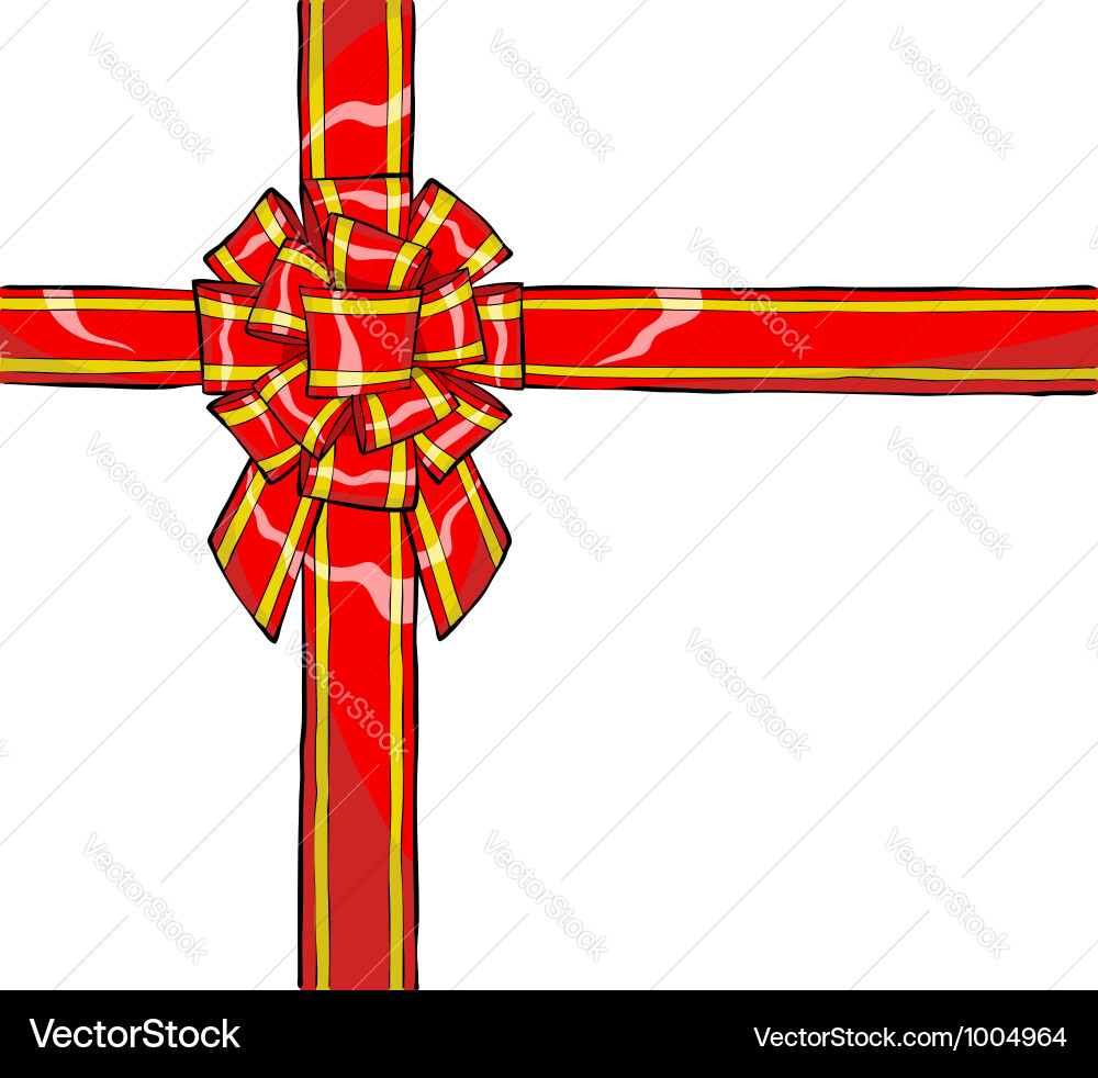 Gift ribbon and bow Royalty Free Vector Image - VectorStock