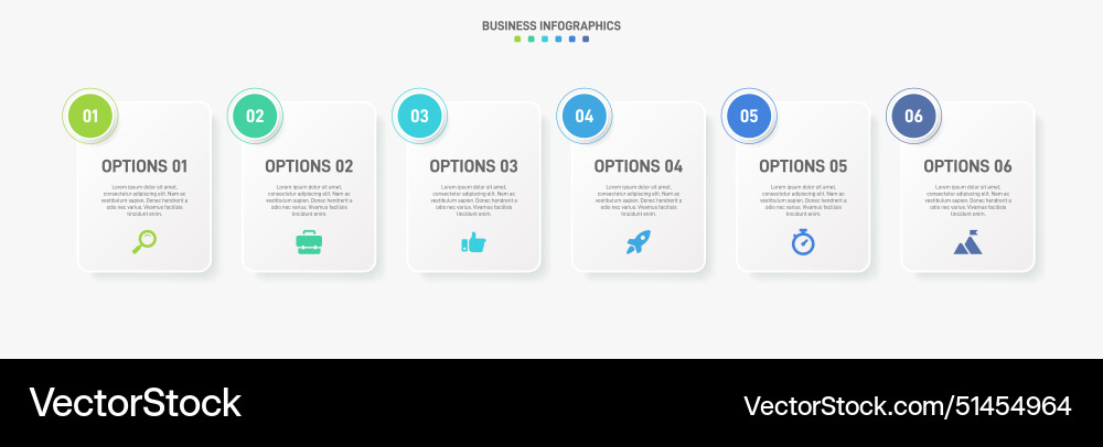 Horizontal progress bar featuring 6 arrow-shaped Vector Image