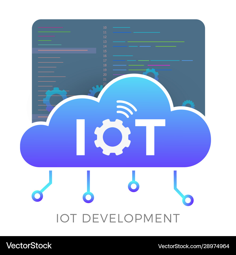 Iot development icon concept smart cloud Vector Image