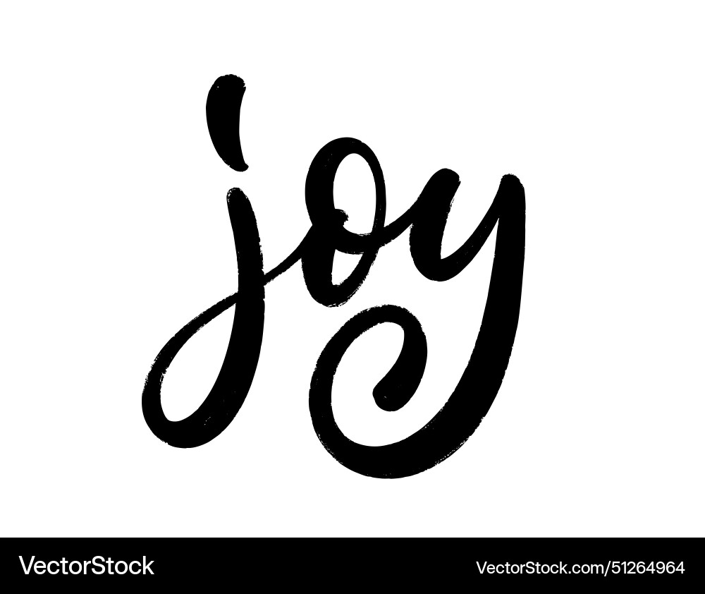 Joy hand lettering Royalty Free Vector Image - VectorStock