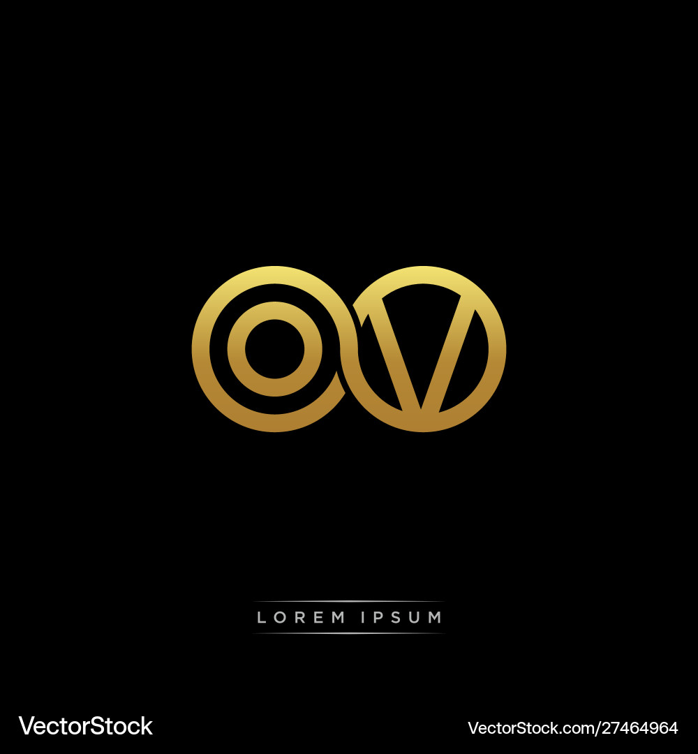 Ov initial letter linked circle capital monogram Vector Image