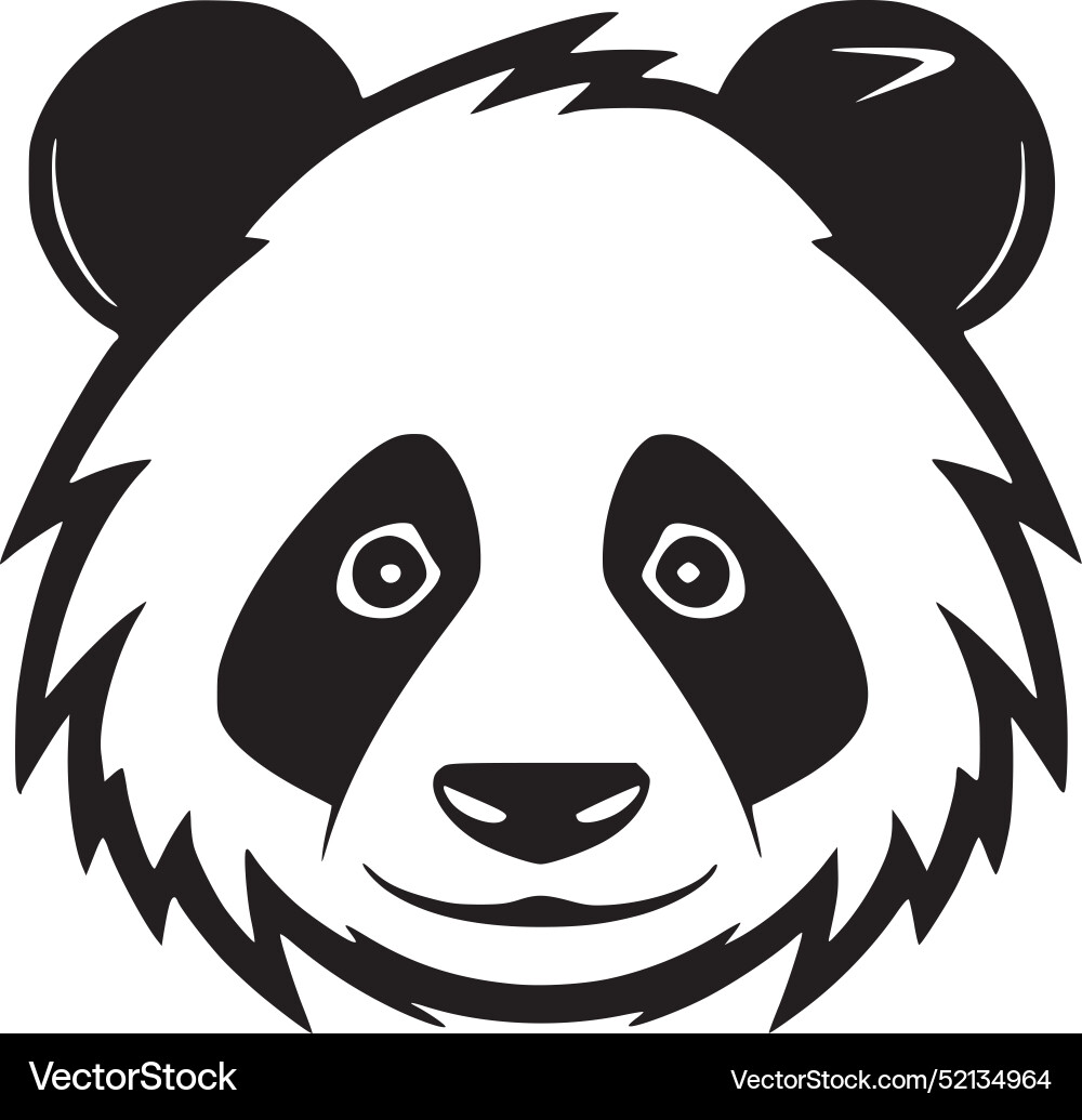 Panda - black and white isolated icon Royalty Free Vector