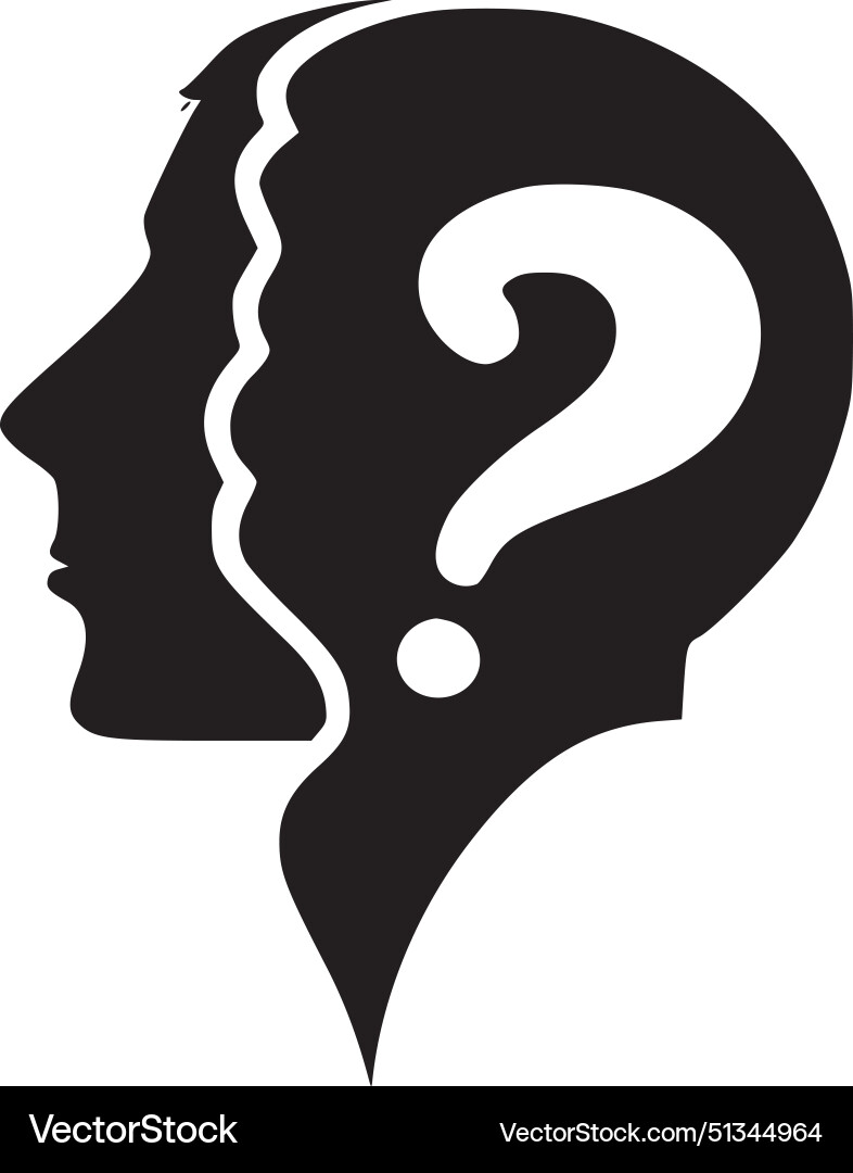 Question - minimalist and simple silhouette Vector Image