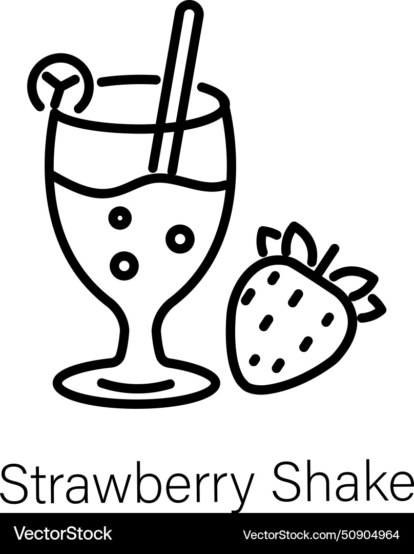 Strawberry shake Royalty Free Vector Image - VectorStock