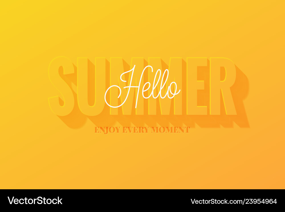 Summer banner hello sign on yellow Royalty Free Vector Image
