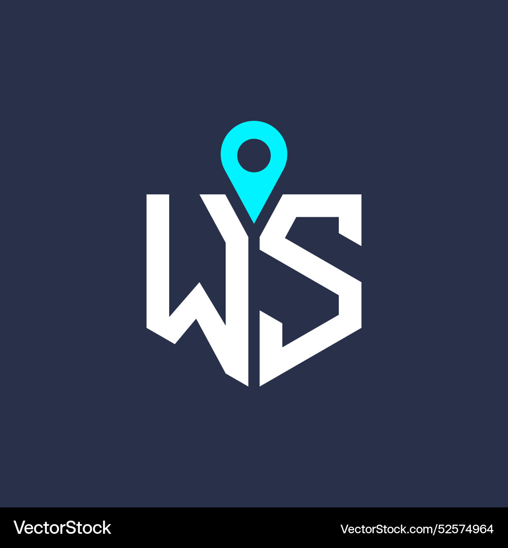 Ws location logo design for recruitment Royalty Free Vector