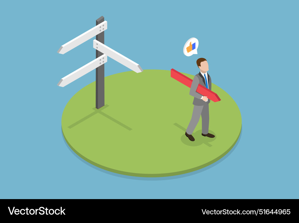 3d isometric flat of business Royalty Free Vector Image