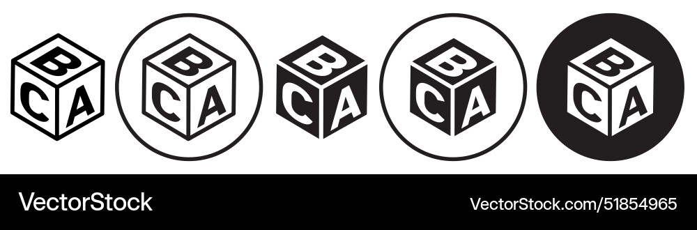 Abc blocks icon set collection for web Royalty Free Vector