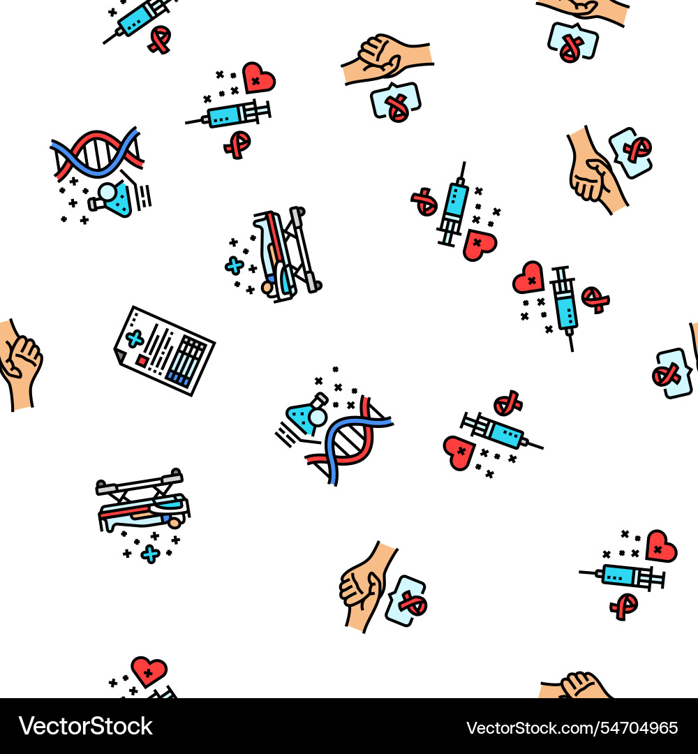Cancer treatment chemotherapy seamless pattern Vector Image
