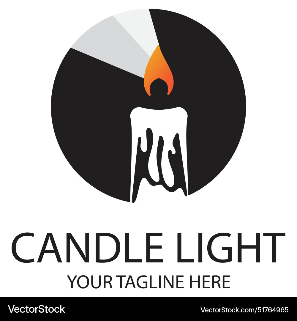 Candle light logo design template Royalty Free Vector Image