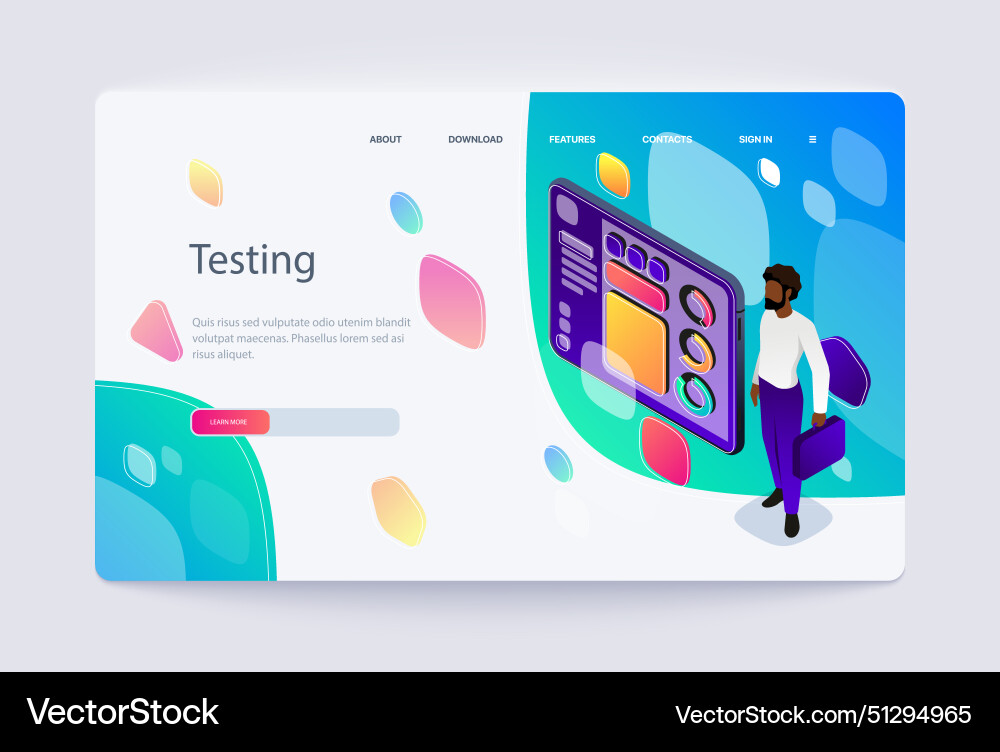 Concept of technology person with a briefcase Vector Image