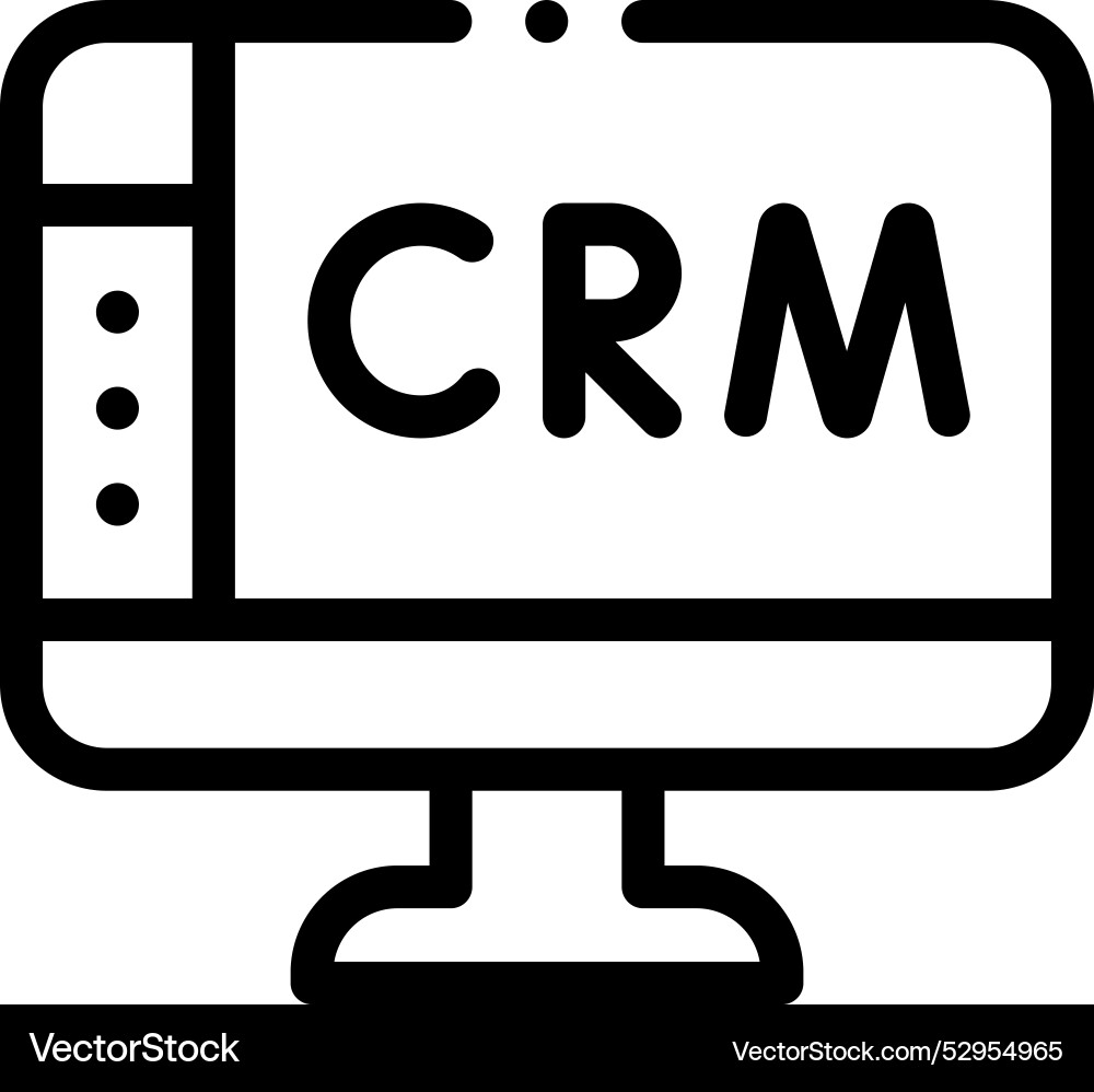 Crm icon thin linear style design isolated Vector Image