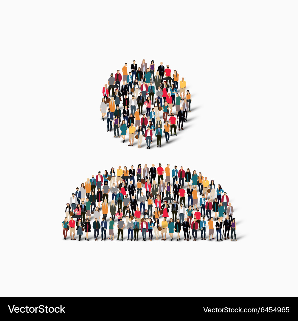 Group people shape man Royalty Free Vector Image